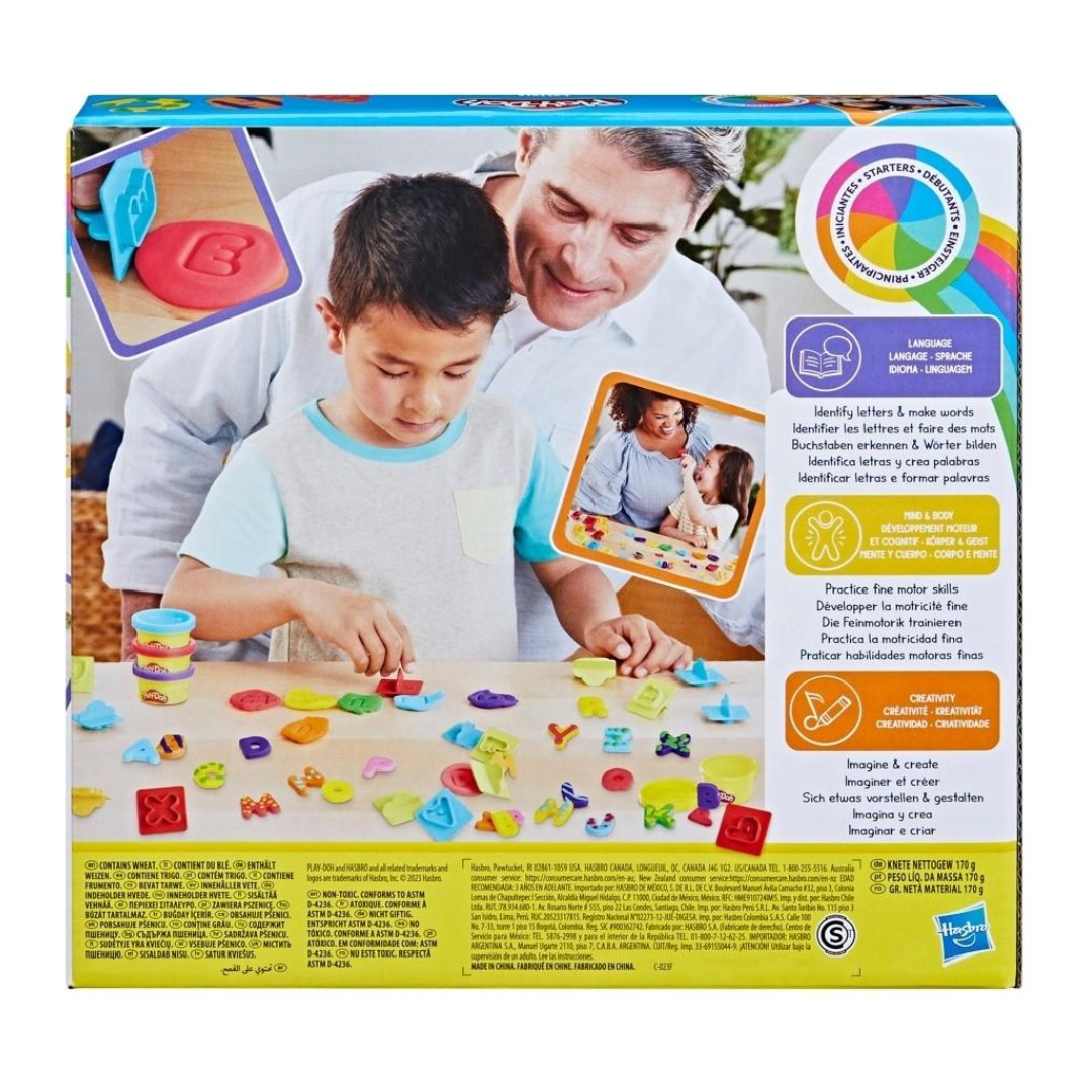 Play Doh Plastilina Moldes Letras Con 6 Masas Hasbro E8532 | Cositas y ...